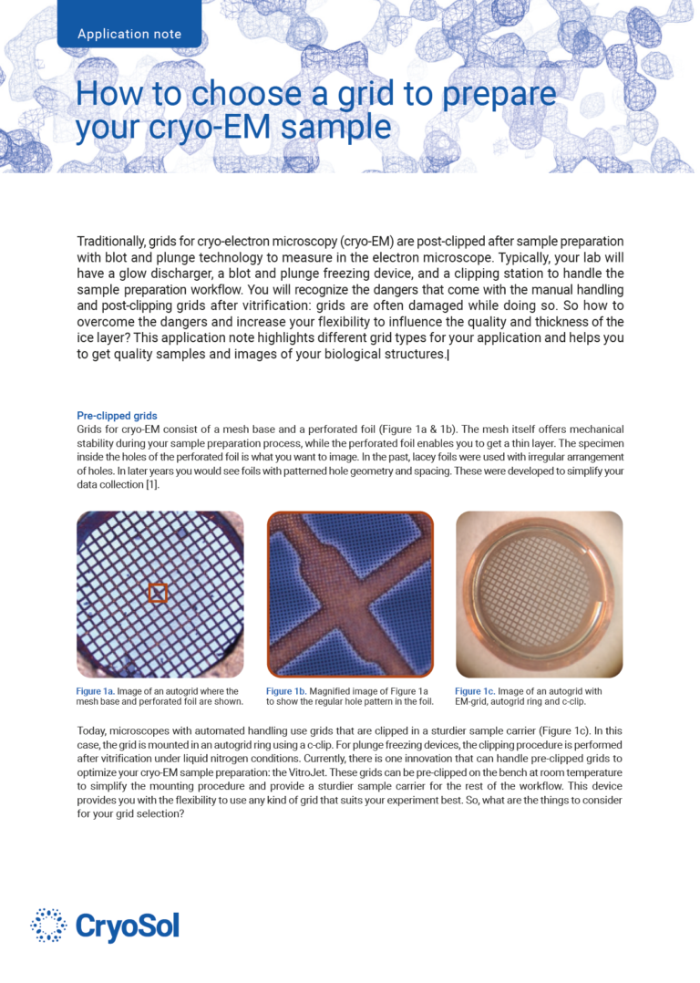 Application note: How to choose a grid to prepare your cryo-EM sample - CryoSol-World
