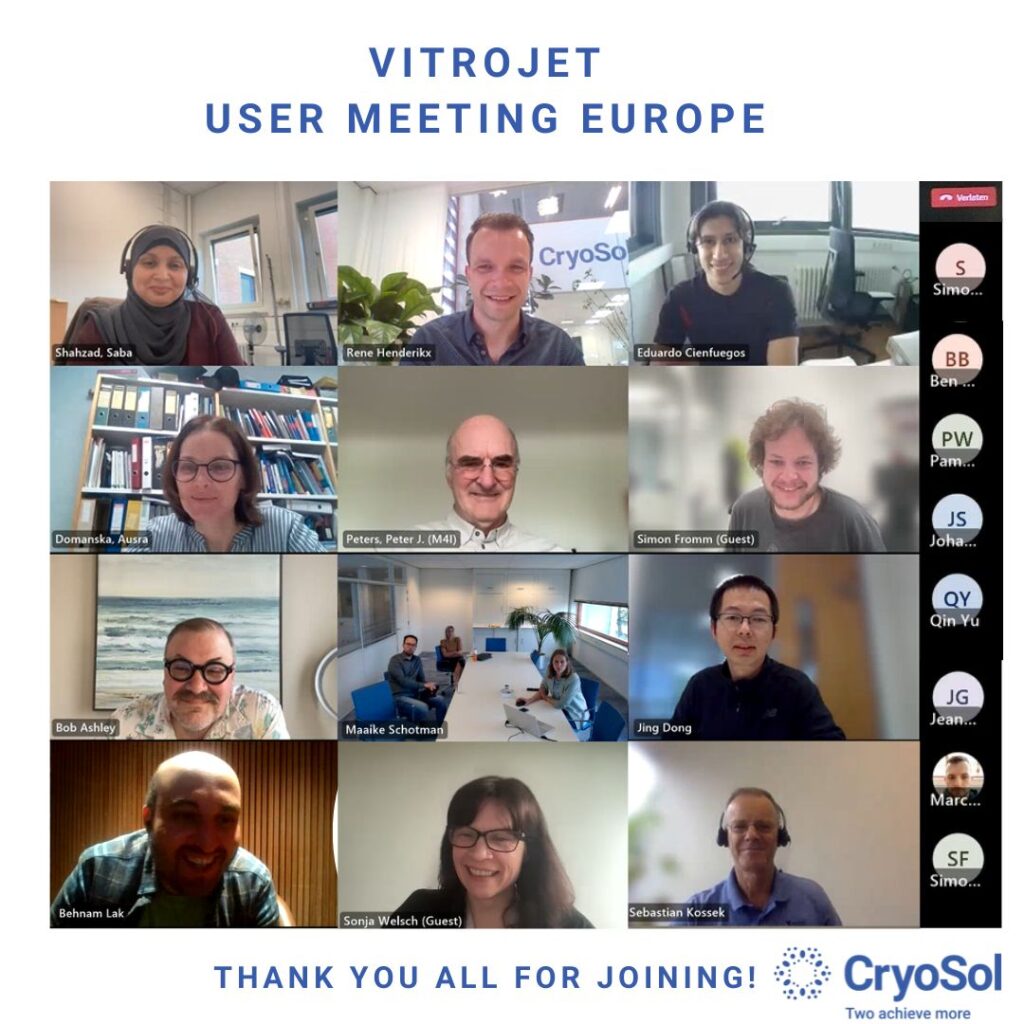 1st VitroJet User Meeting Europe - CryoSol-World