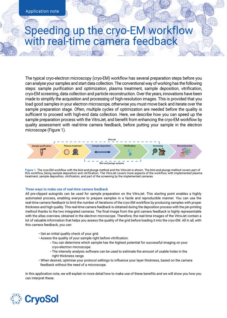 VitroJet cryo-EM sample preparation app note to optimize samples